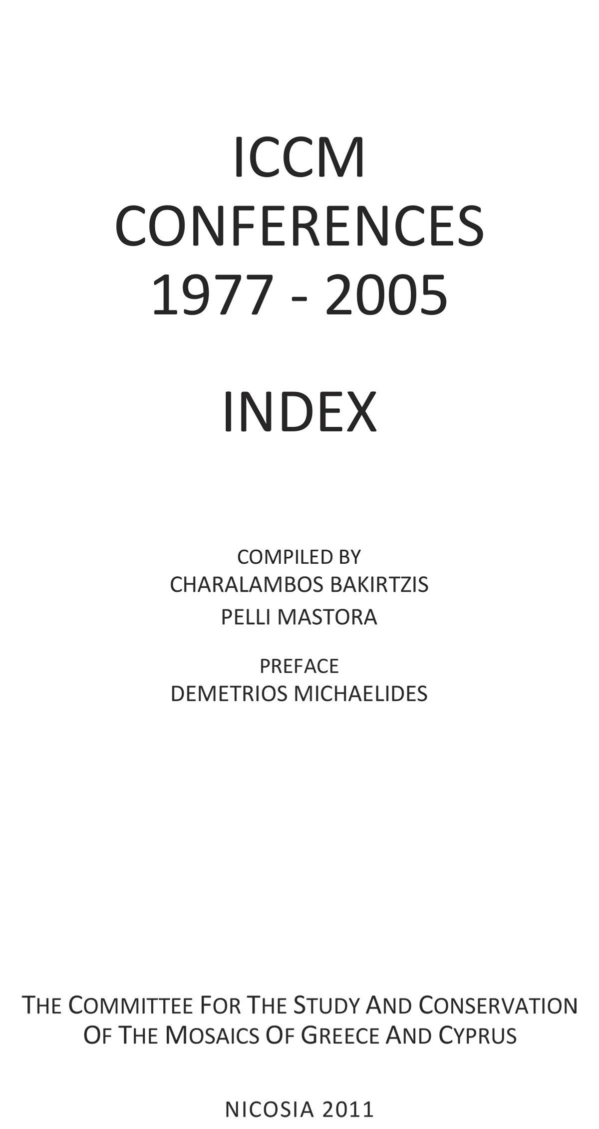 ICCM Conferences Index - ICCM Foundation ICCM Foundation